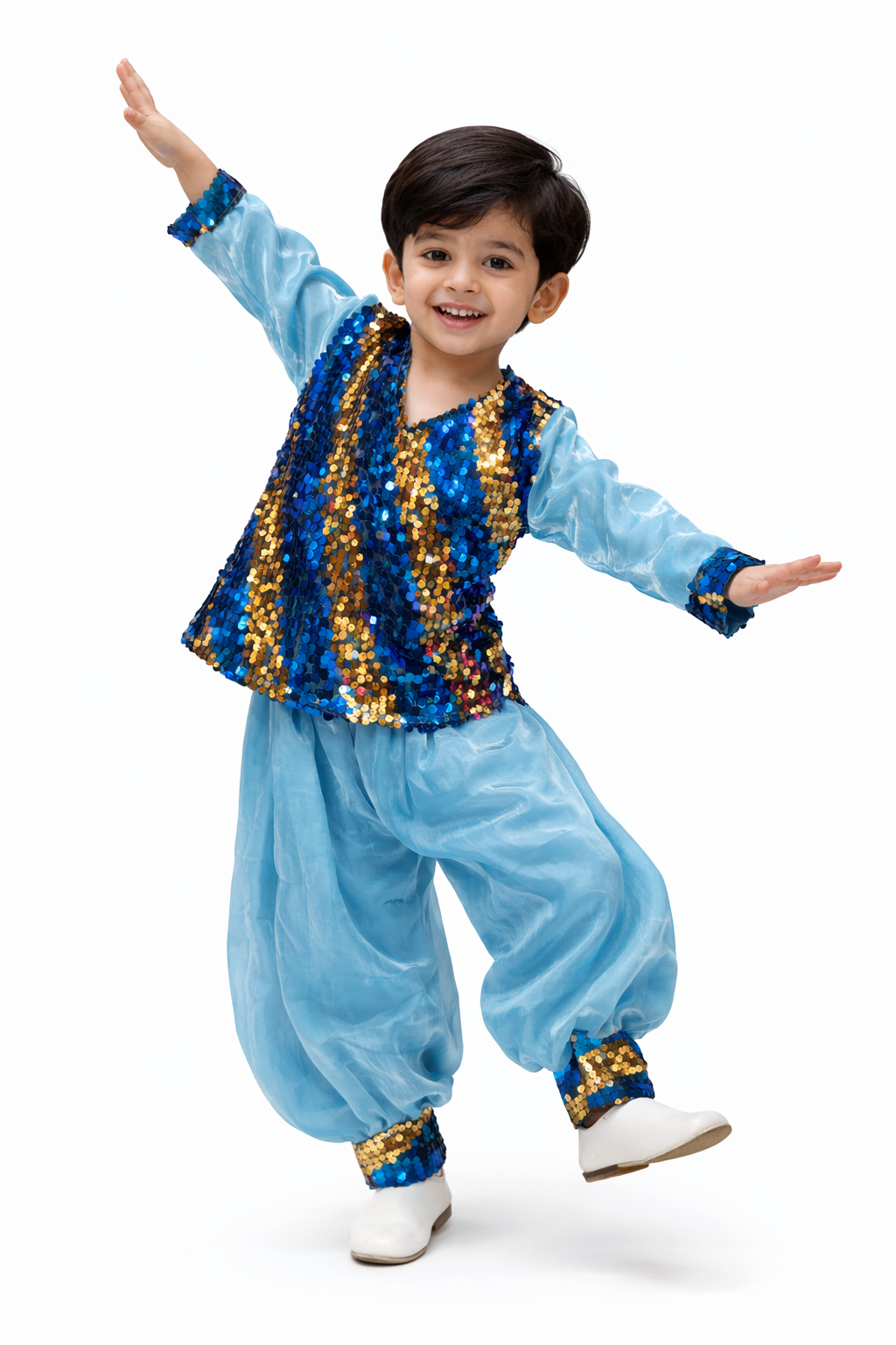 western dance dress Kids Blue Sequin Dhoti Kurta western dance dress ...