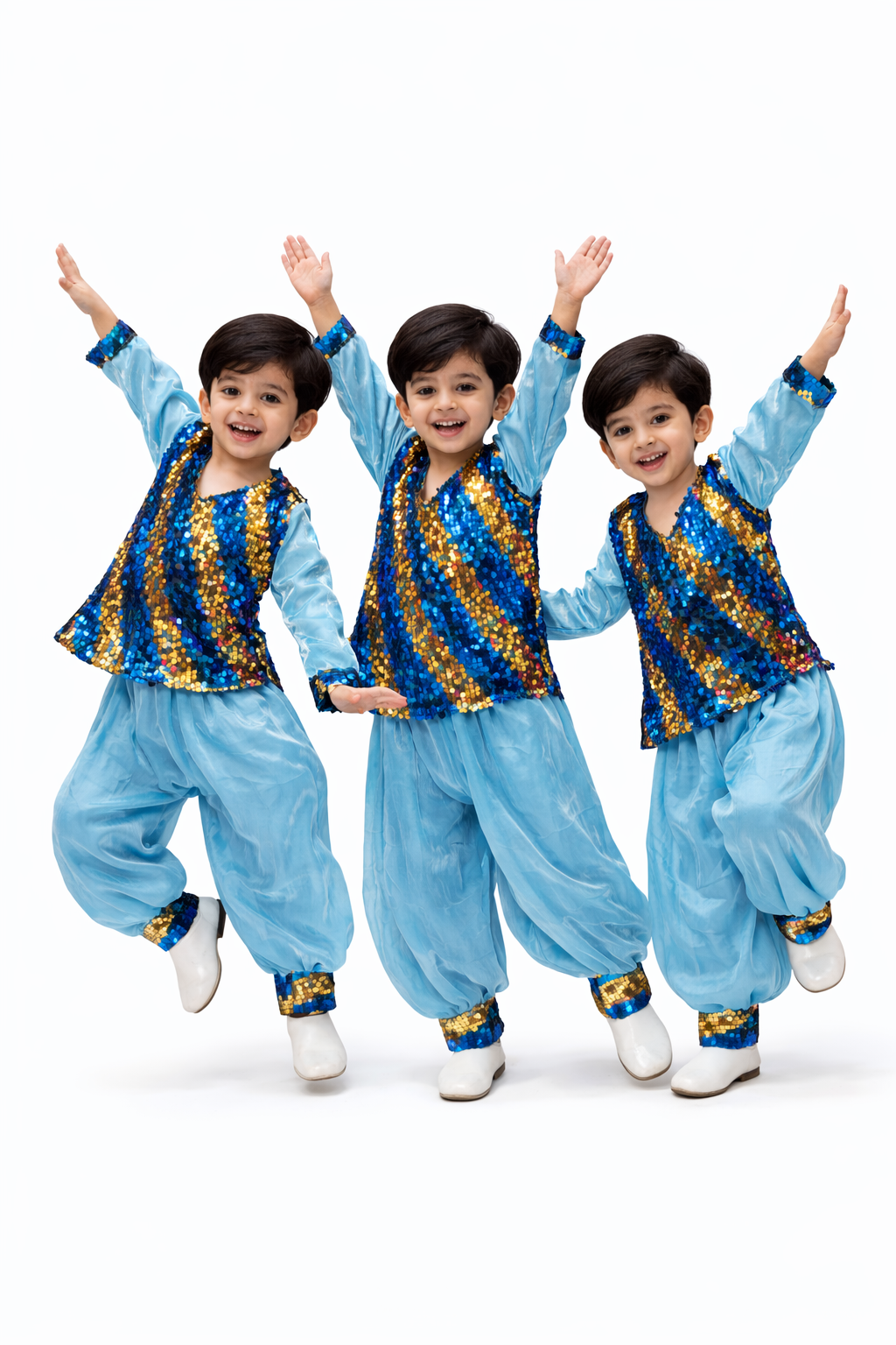 western dance dress Kids Blue Sequin Dhoti Kurta western dance dress ...