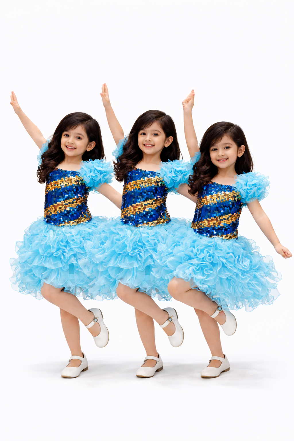 western dance dress Stunning Girls Blue Sequin Party Western Dance ...