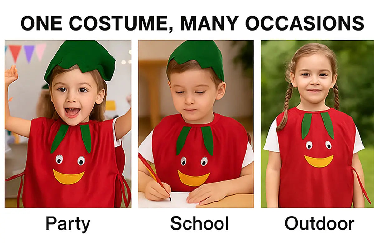 FancyDressWale Cherry Fruit Costume with Green Jumpsuit for Kids ...
