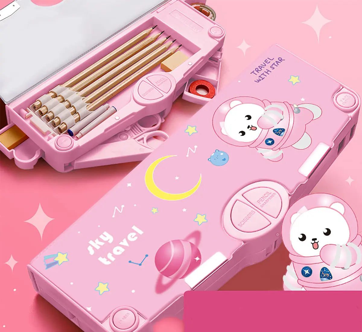 Fancydresswale Pink Astronaut Pencil Box Girls , pink pencil Box ...