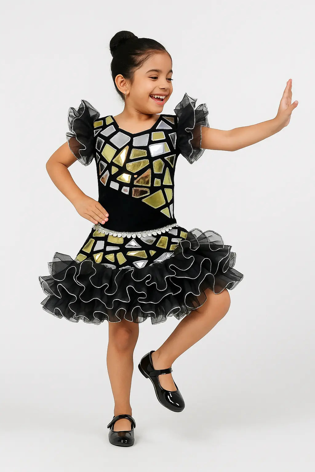 Western Dance Dress Girls Shiny Mirror Dance Costume – fancydresswale.com