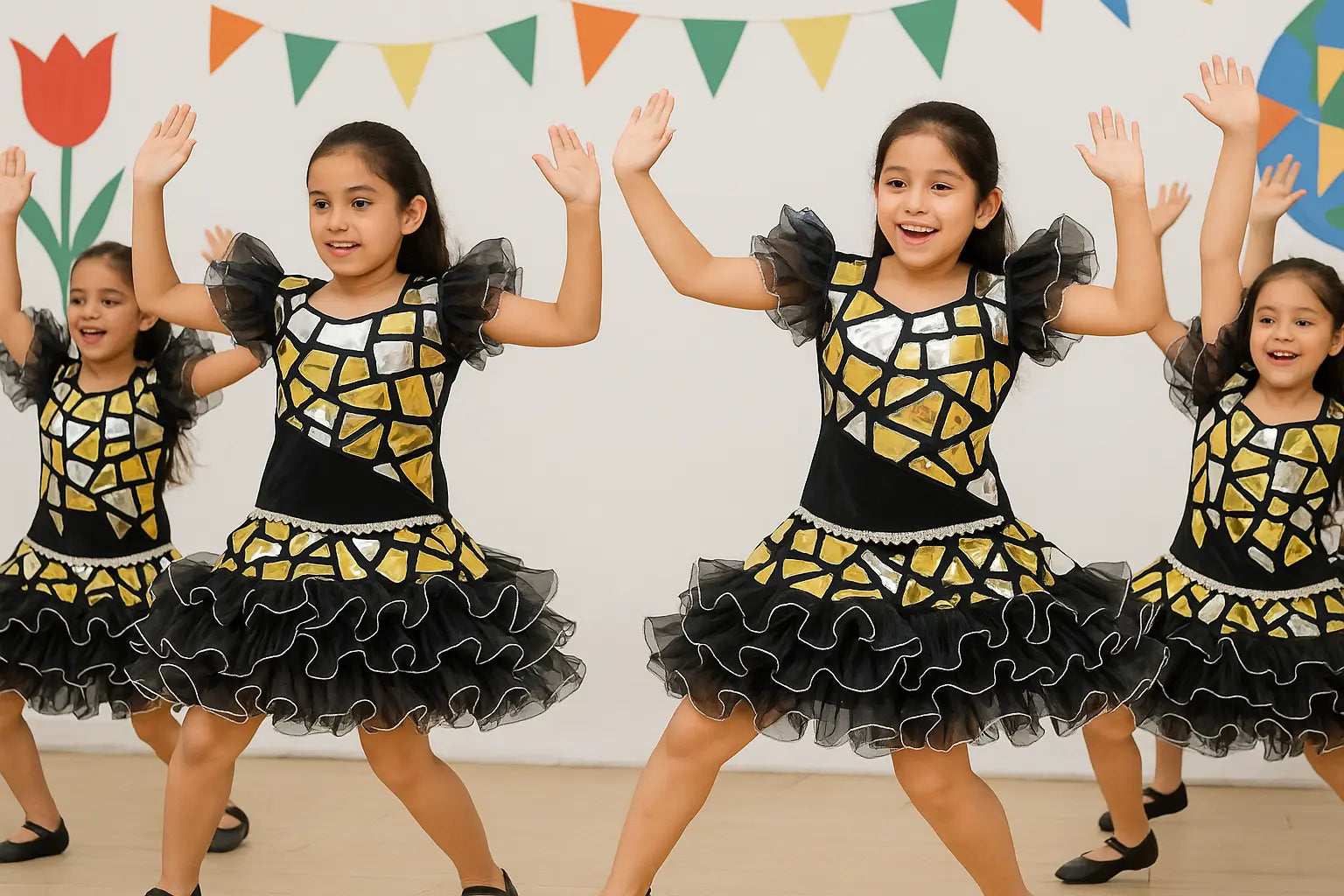 Western Dance Dress Girls Shiny Mirror Dance Costume – fancydresswale.com